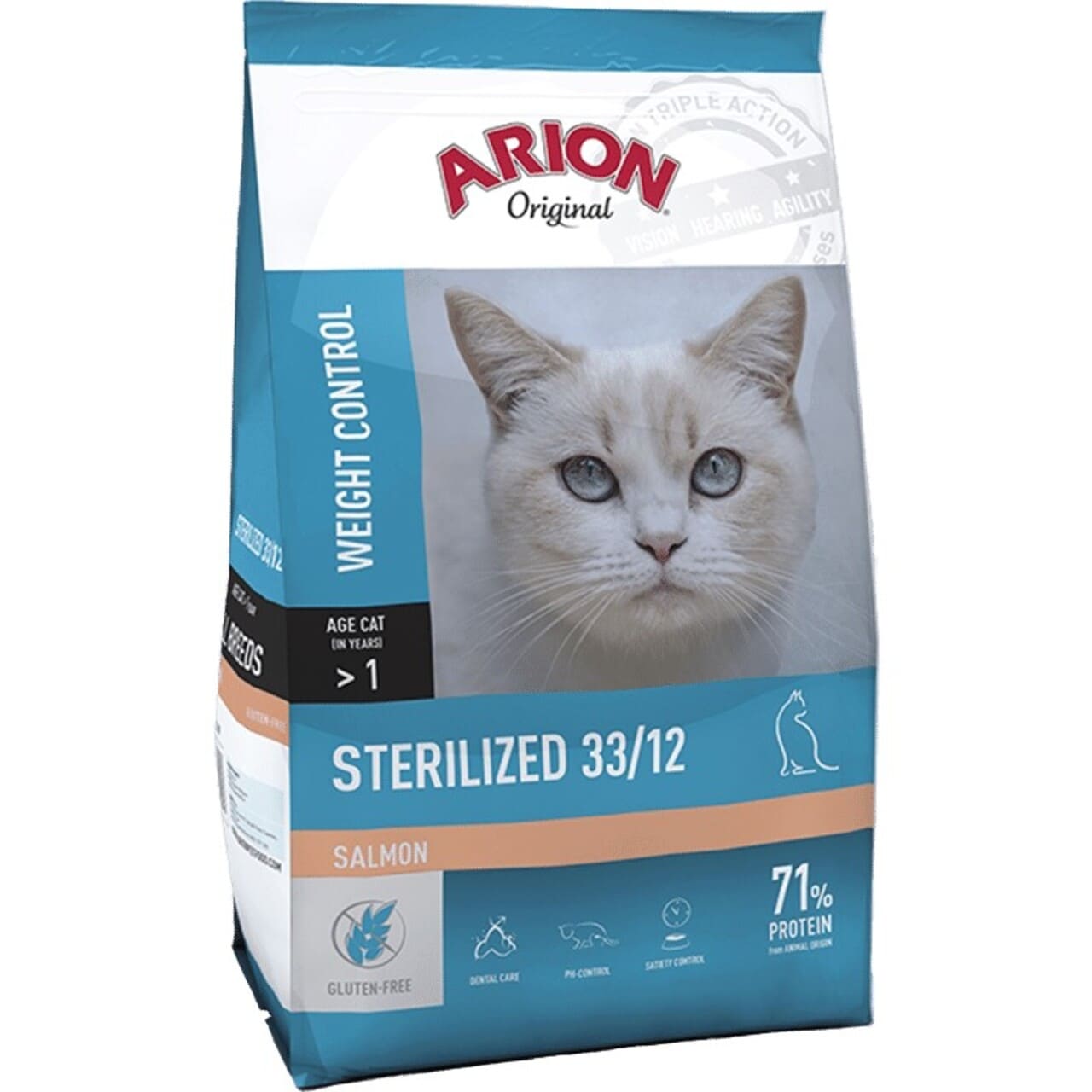 Arion Original Cat Sterilized Salmon 7,5 kg – kornfrit kattefoder ...